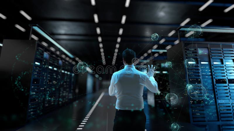 ISO 27001. it Administrator Activating Modern Data Center Server with ...