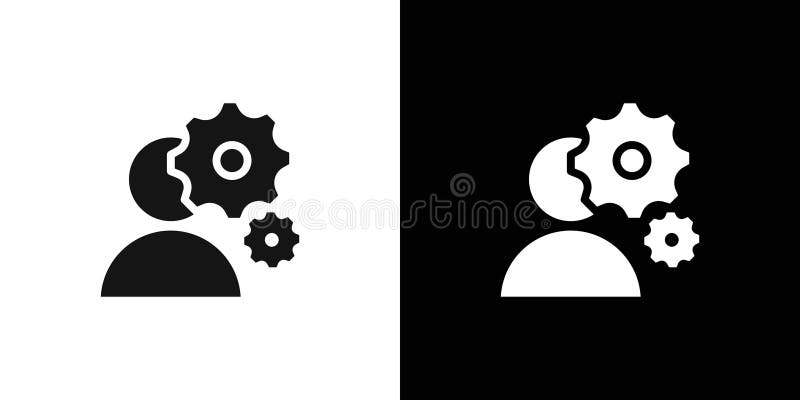 Administrator Icon Flat Vector Set Outline Stock Vector - Illustration ...