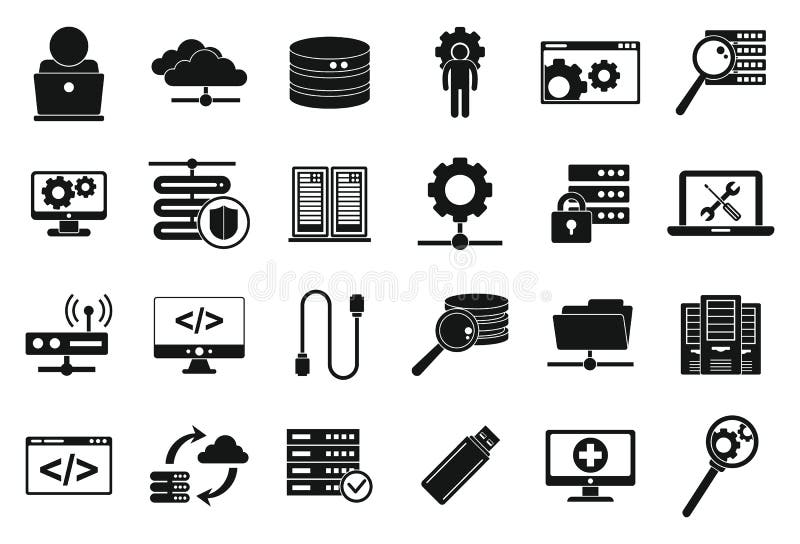 Set of 16 Administrator Icons Stock Vector - Illustration of service ...