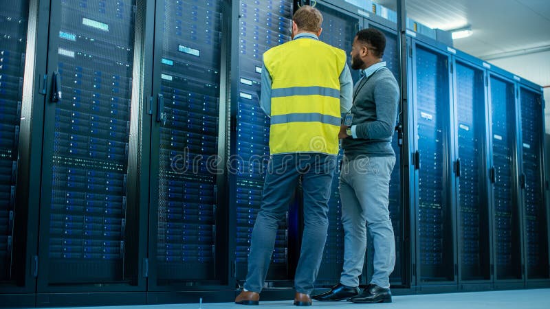 It Administrator Running Greenscreen Display on Tablet Stock Image ...