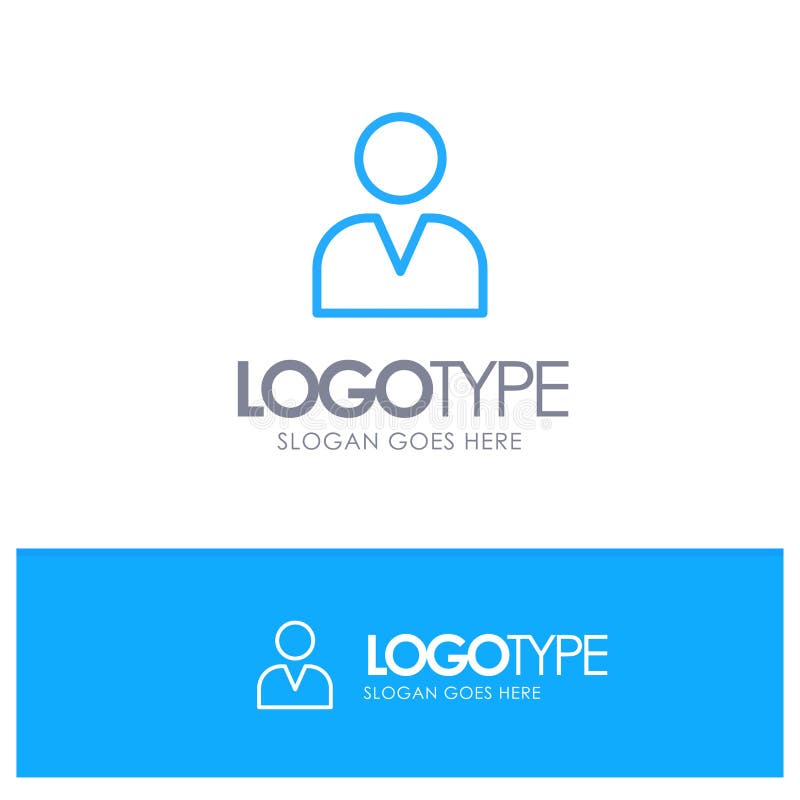 Administrator, Man, User Blue OutLine Logo with Place for Tagline Stock ...