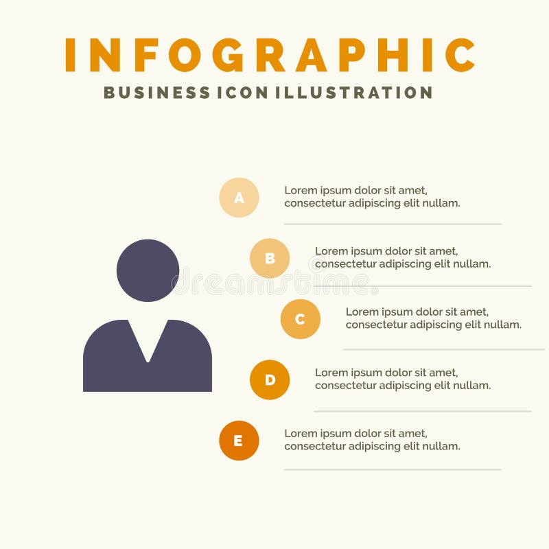 Administrator, Man, User Solid Icon Infographics 5 Steps Presentation ...