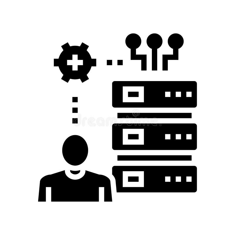 Administrator System Glyph Icon Vector Illustration Stock Illustration ...