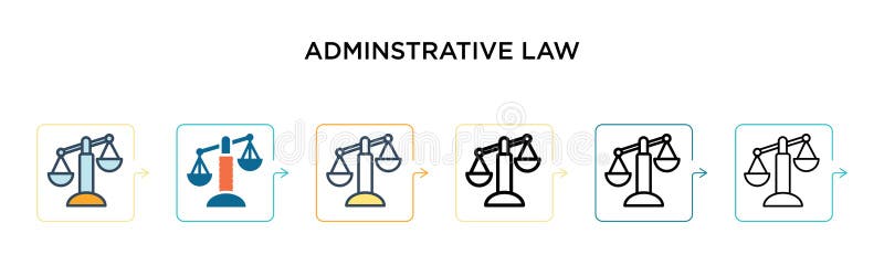 Adminstrative Law Vector Icon in 6 Different Modern Styles. Black, Two ...