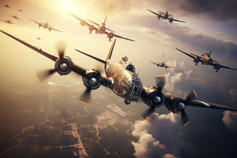 Admire a Formation of Vintage World War II Stock Illustration ...
