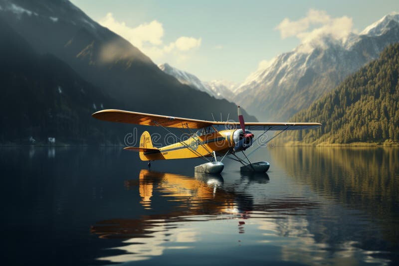 Admire the Grace of a Vintage Seaplane Making a Stock Photo - Image of ...