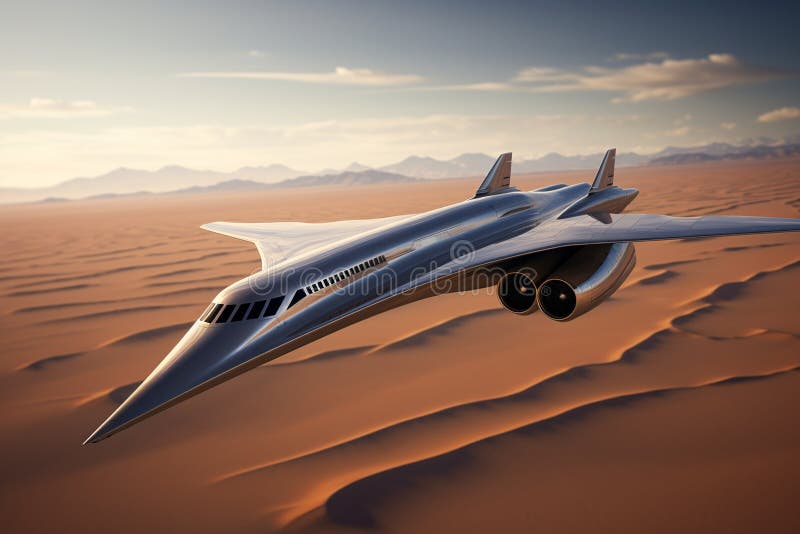 Admire the Sleek Design of a Supersonic Jet Stock Illustration ...
