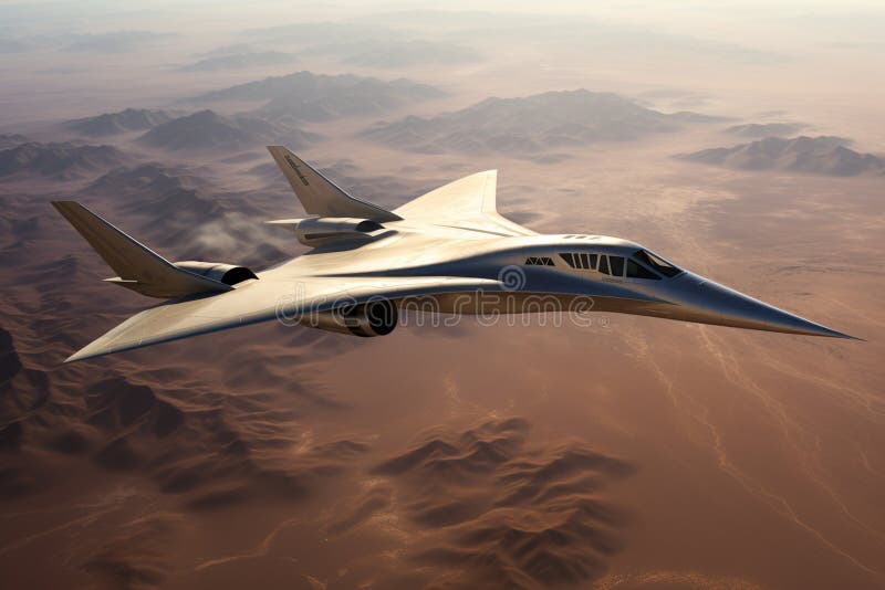 Admire the Sleek Design of a Supersonic Jet Stock Illustration ...
