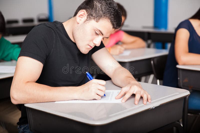 Taking a Test in High School Stock Image - Image of indoor, junior ...