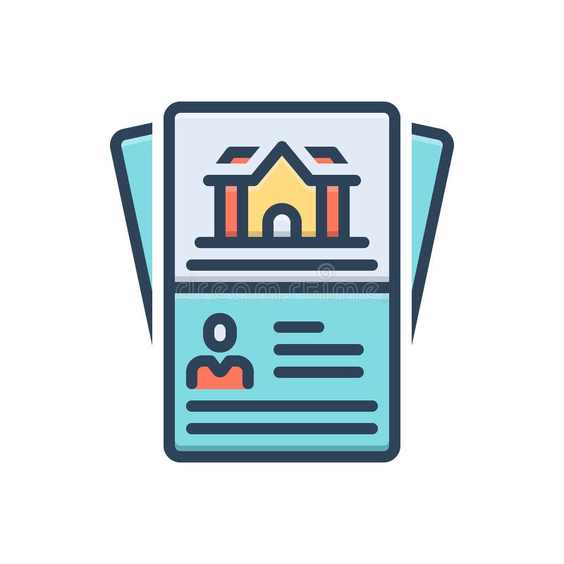 Color Illustration Icon for Admissions, Entrance and Permission Stock ...