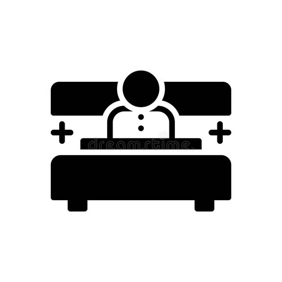 Black Solid Icon for Admit, Patient and Hospital Stock Vector ...