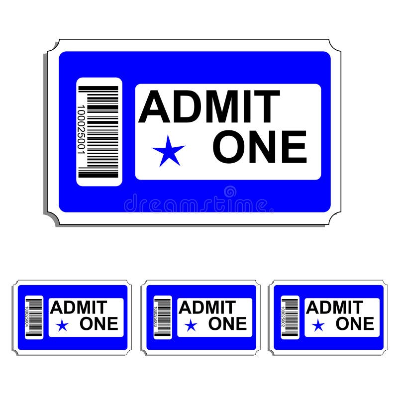 Admit one stock vector. Illustration of token, ticket - 4871525