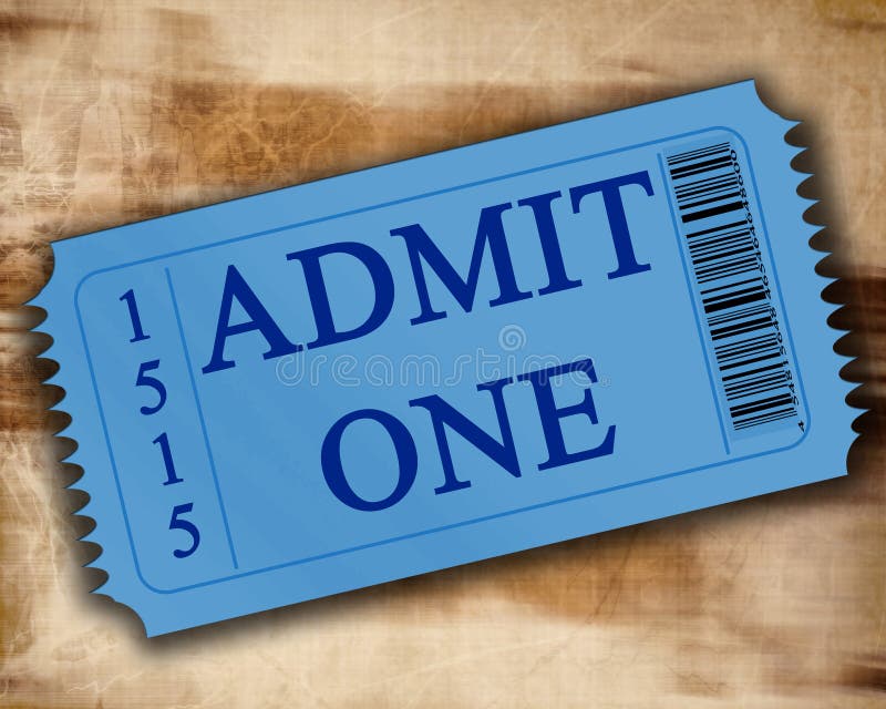 Admit one ticket stock illustration. Illustration of stain - 5210542