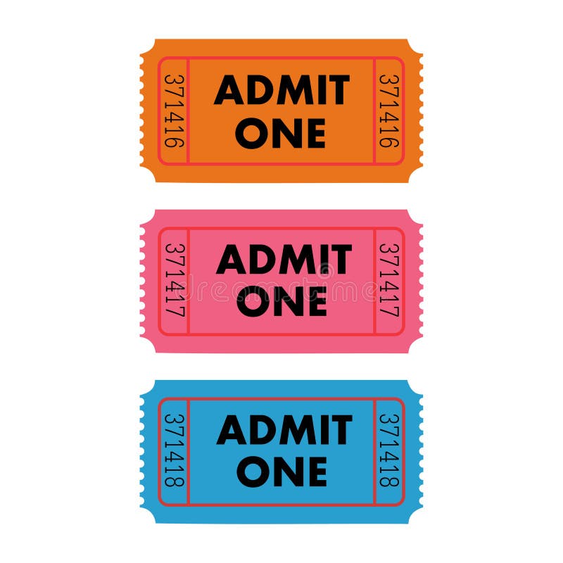 Admit One Illustration stock vector. Illustration of pass - 13930663