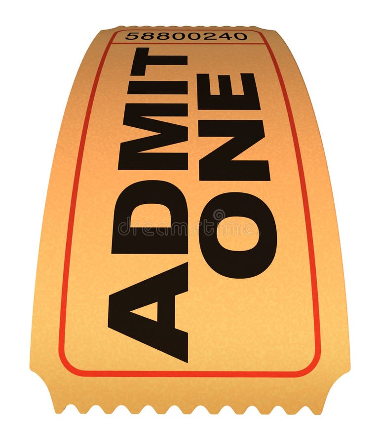 Admit one movie ticket stock photo. Image of spectator - 14070758