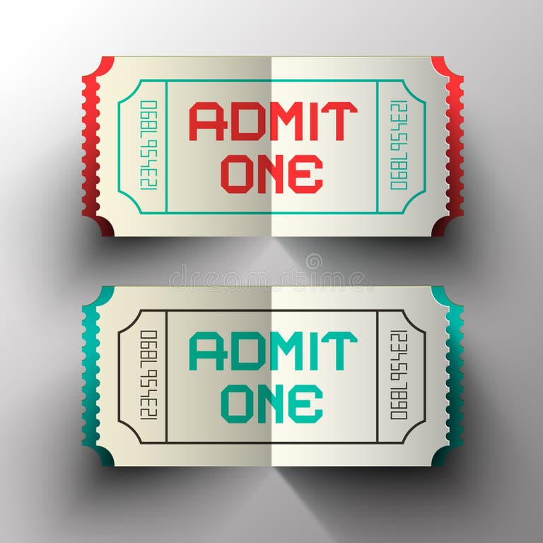 Admit One Paper Cut Vector Tickets Stock Vector - Illustration of game ...
