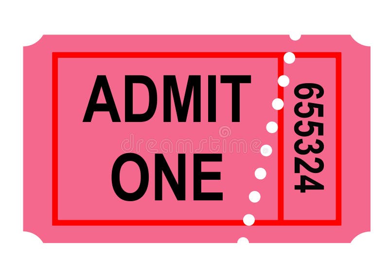 Admit one ticket stock illustration. Illustration of admit - 15937818