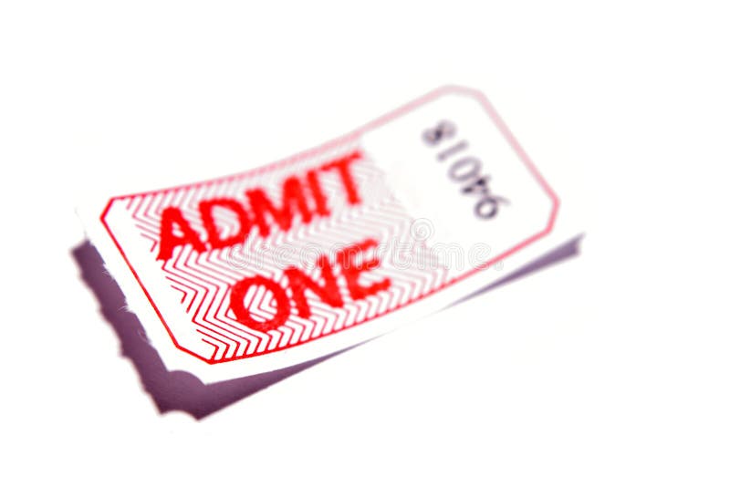 Admit One Movie Tickets on Red Drapes Stock Image - Image of permission ...