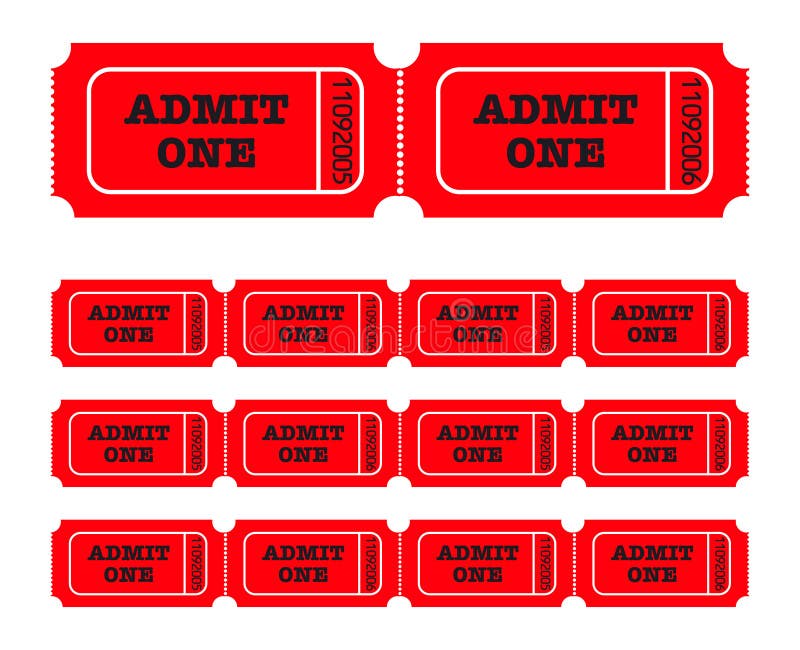 Admit one tickets stock vector. Illustration of amusement - 2639156