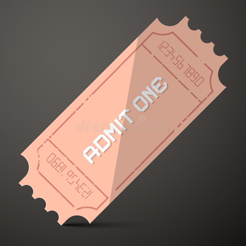 Admit One Vector Ticket stock vector. Illustration of stub - 48029202