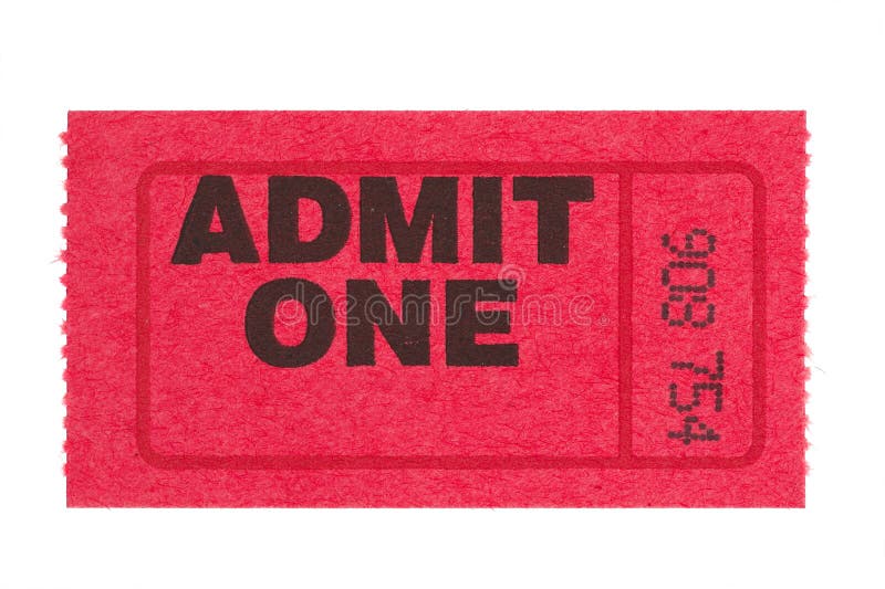 Admita um bilhete vermelho imagem de stock. Imagem de entrada - 23252249