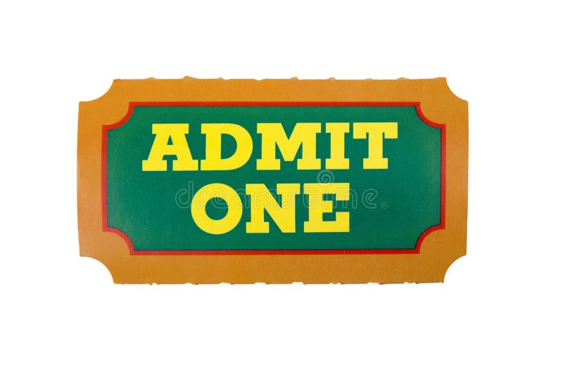 Admita un boleto foto de archivo. Imagen de justo, cine - 2160366