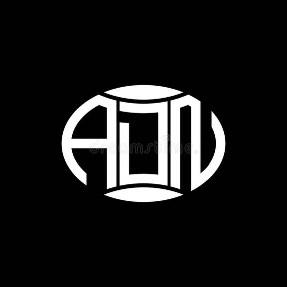 ADN Abstract Monogram Circle Logo Design on Black Background. ADN ...