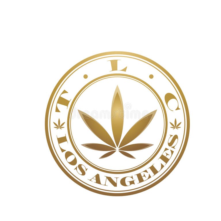 Gold Weed Leaf Logo T L C stock vector. Illustration of merchandise ...