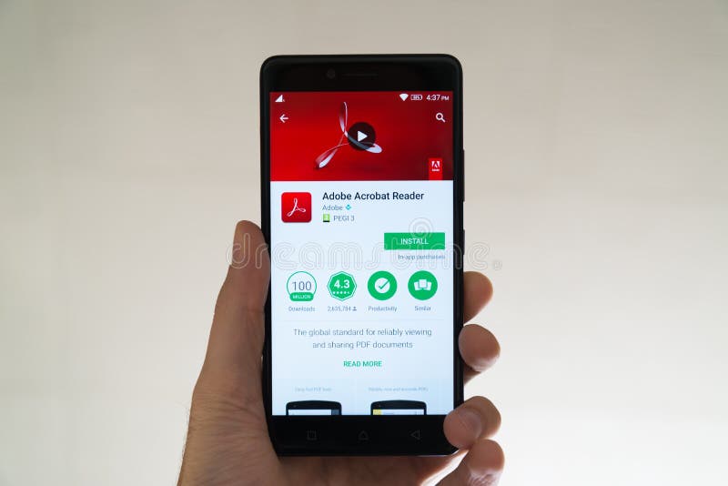 Adobe Acrobat Reader editorial stock image. Image of connection - 91079684