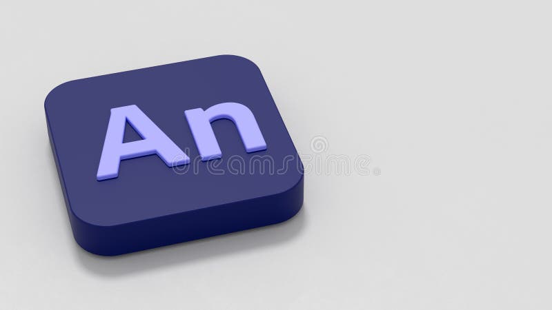 Adobe Animate App Icon on Gray Background with Copy Space Editorial ...