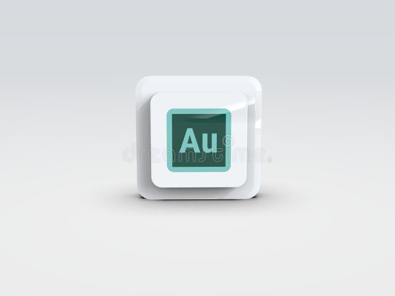 Adobe Audition App 3d Render, White Background Isolated Button Front ...
