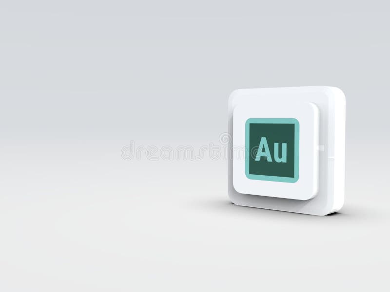 Adobe Audition App 3d Render, White Background Isolated Button Side ...
