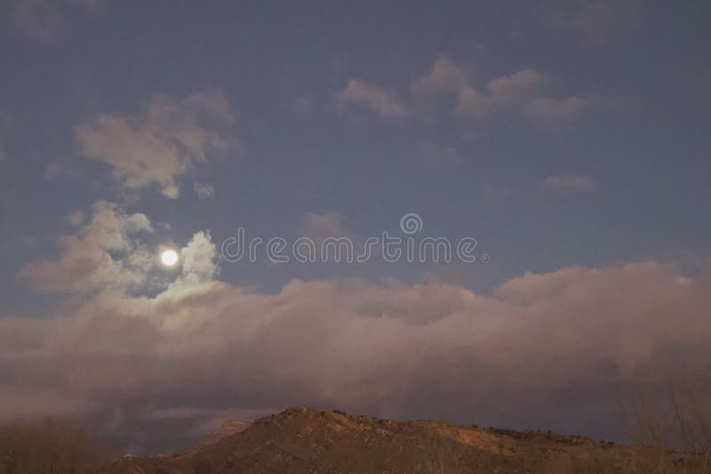 A Bit of the Moonset stock image. Image of mountain - 267705717