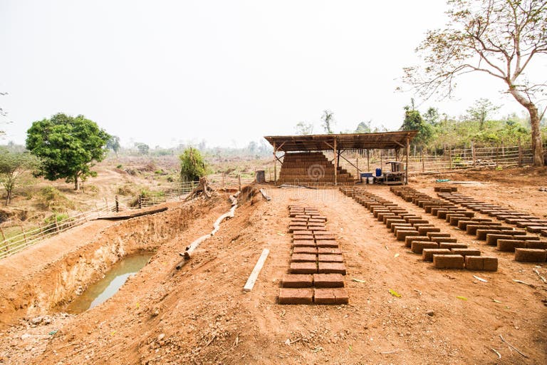 Adobe brick making stock image. Image of earthy, ingredient - 68770803