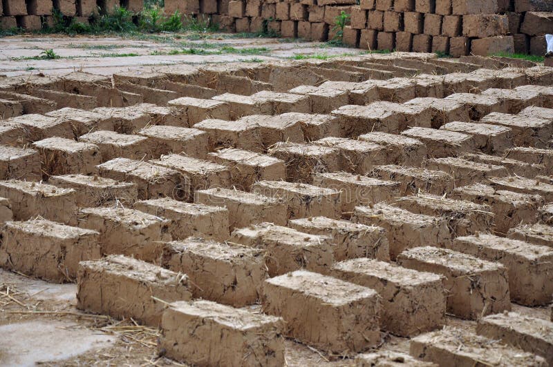 Sun dried adobe bricks stock image. Image of bricks, dried - 65255987