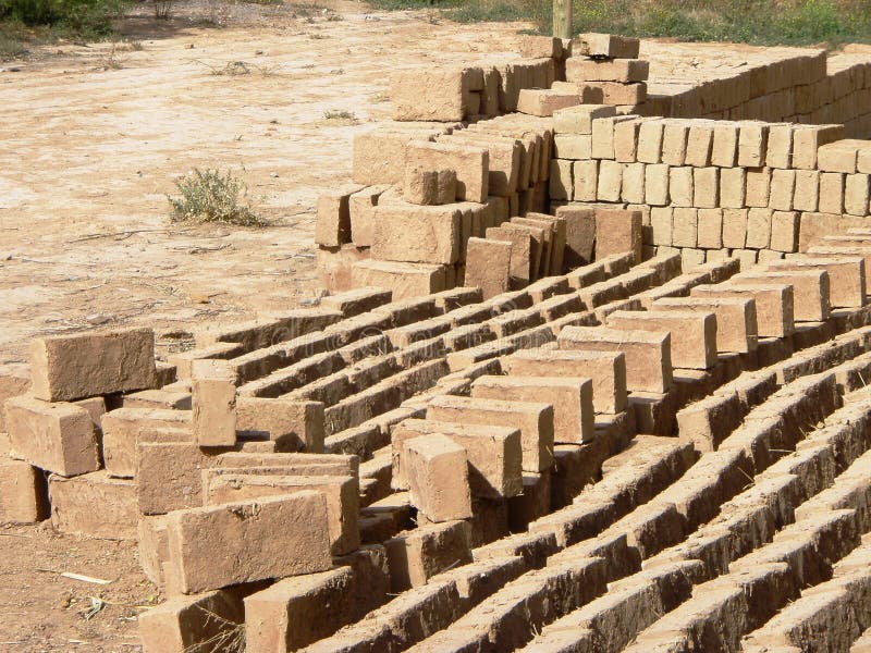 Adobe Bricks - Sustainable Building Materials 1 Stock Image - Image of ...