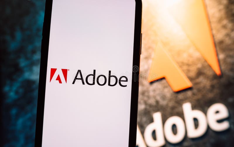 Adobe Company Logo on Smartphone Screen. Editorial Photography - Image ...