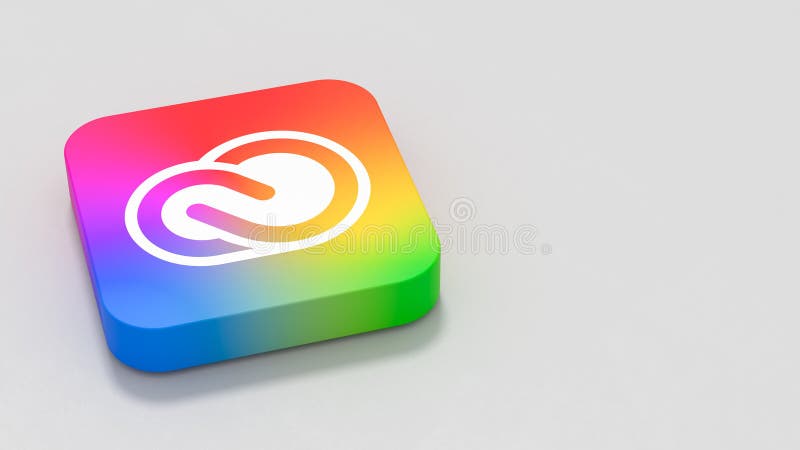Adobe Creative Cloud App Icon on Gray Background with Copy Space ...