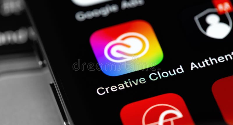 Adobe Creative Cloud Mobile App Icon Editorial Stock Image - Image of ...
