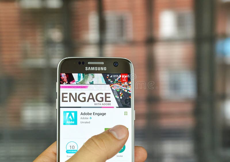 Adobe Engage on a Cell Phone Editorial Photography - Image of digital ...