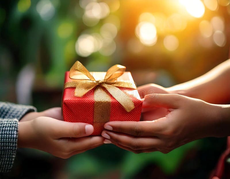 Close-up Image of Someone S Hand Giving a Gift To Their Partner Stock ...