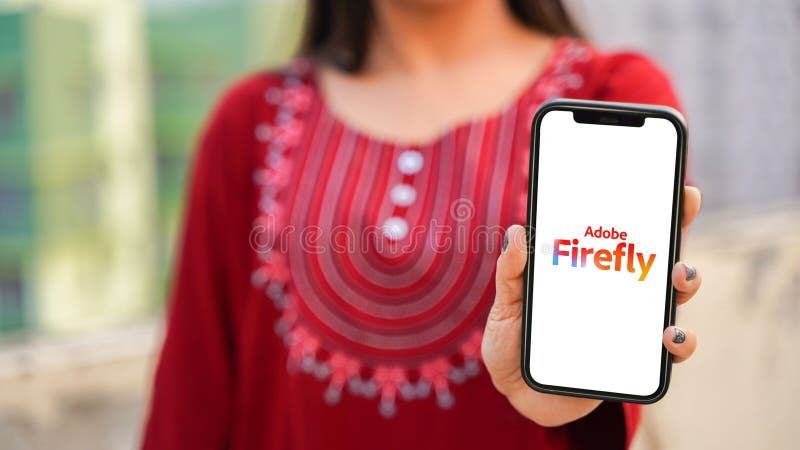 Adobe Firefly Logo Displayed on Mobile Phone Screen, AI Art Generator ...