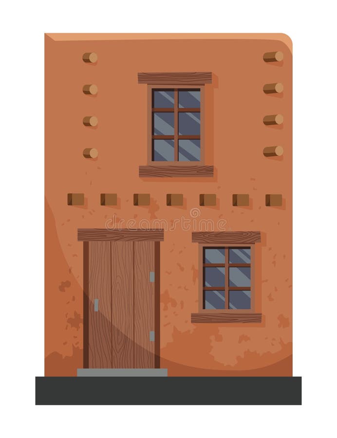 Adobe House. Traditional Building Illustrate Craftsmanship of Rustic ...