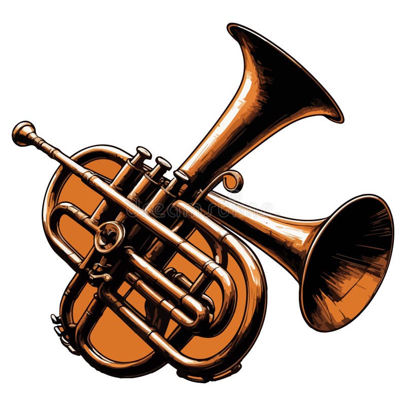 A Illustration Vector Logo Symbol Image of a Trumpet Stock Photo ...