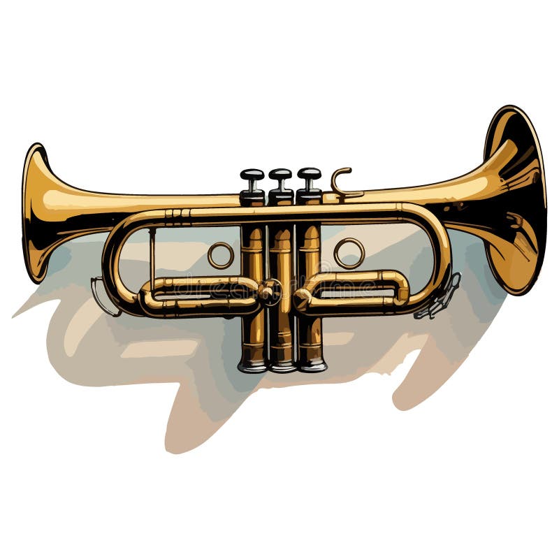 A Illustration Vector Logo Symbol Image of a Trumpet Stock Illustration ...