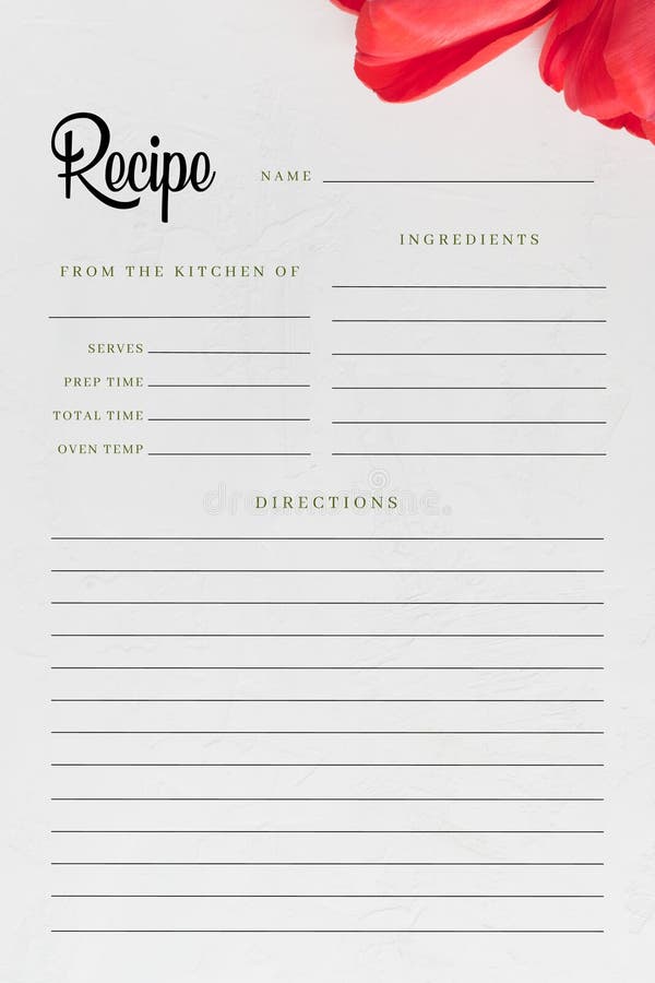 Start Your Own Recipe Journal with Our Blank Custom Templates Stock ...
