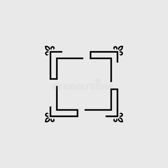 Decorative Square Frame Outline Stock Vector - Illustration of retro ...