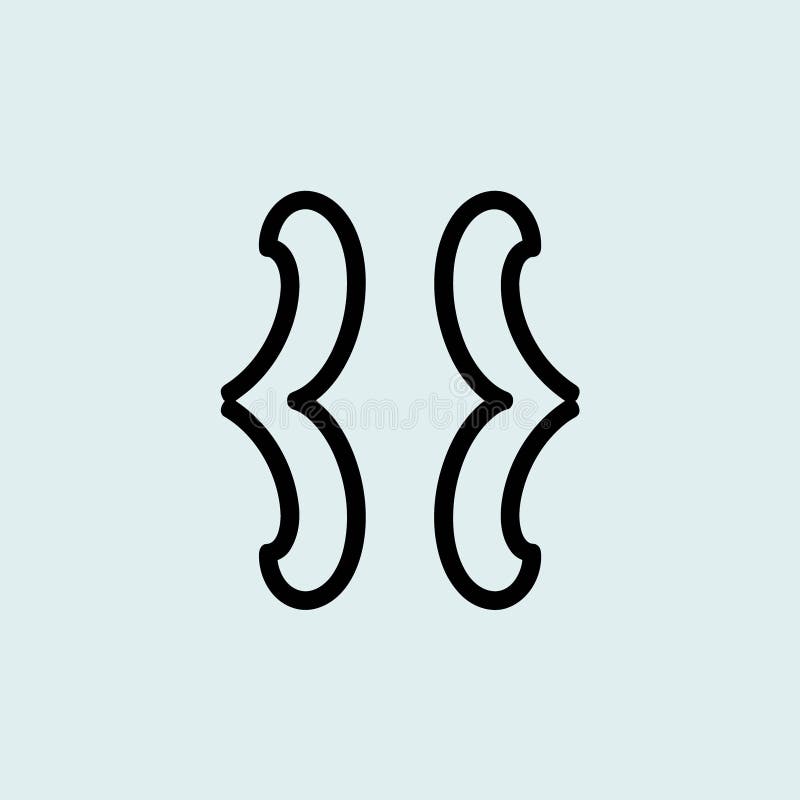 Black Curly Braces Outline stock vector. Illustration of curly - 358142359