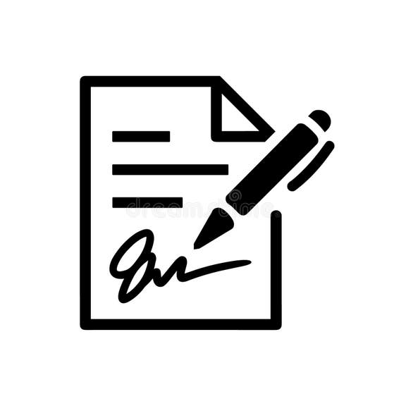 Signed Document Icon stock vector. Illustration of business - 358142413