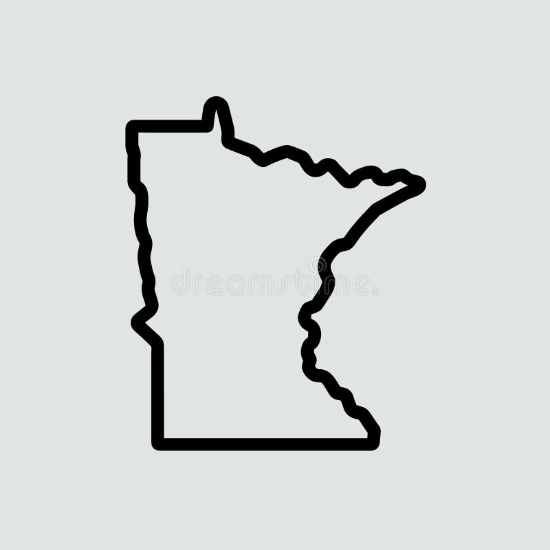 Minnesota State Outline Map Stock Vector - Illustration of territory ...
